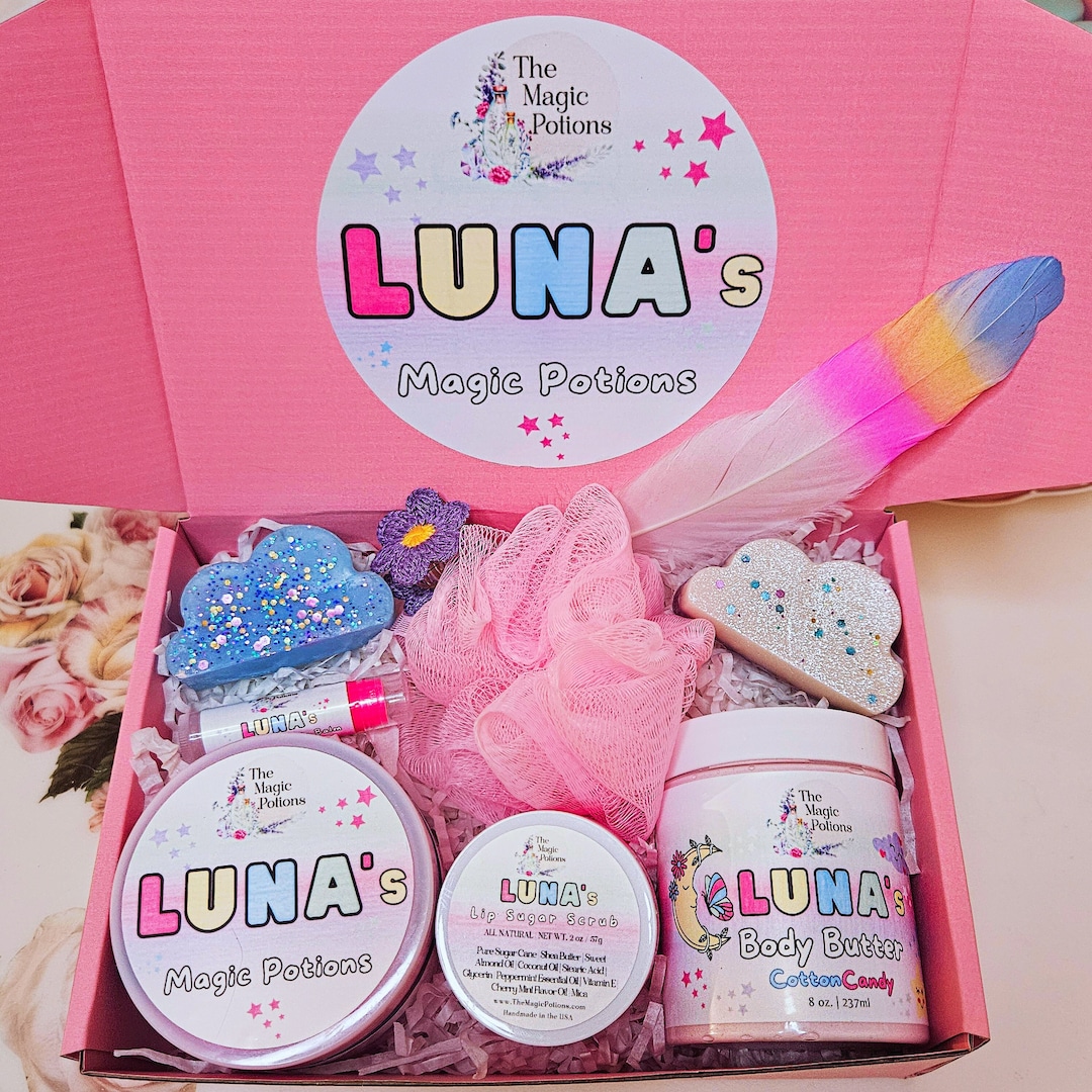 Personalized Spa Gift Set for Girls: Cotton Candy Scented, for ...