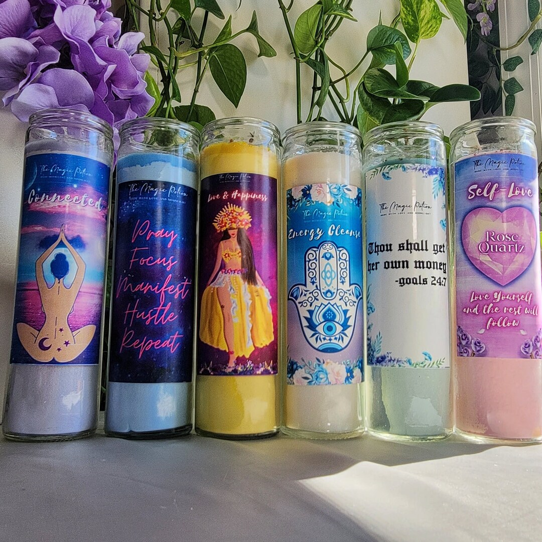 Healing Crystal Intention Candle: Aromatherapy Meditation Aid - Etsy