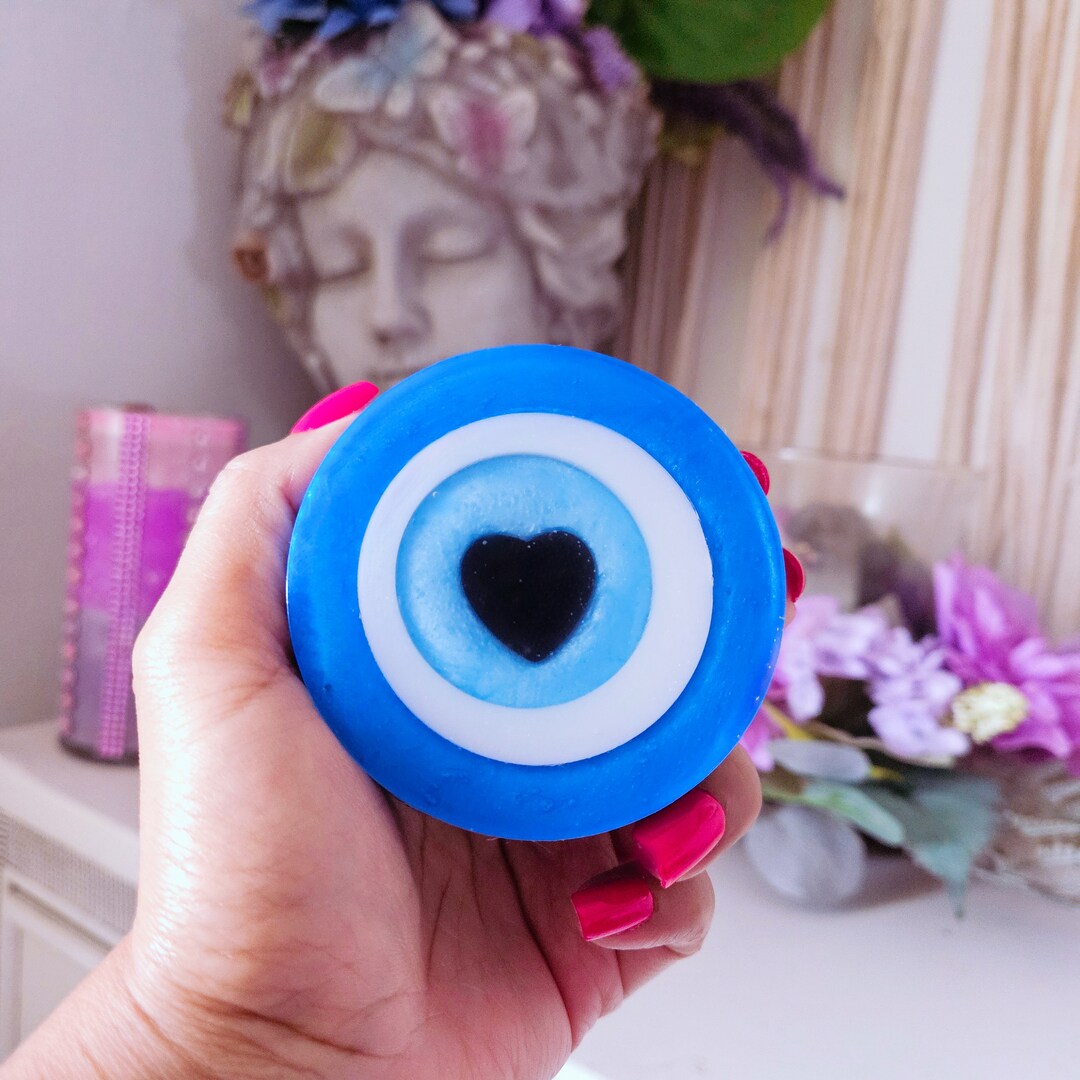 Evil Eye Soap: Obsidian Crystal, Spiritual Protection & Cleanse - Etsy