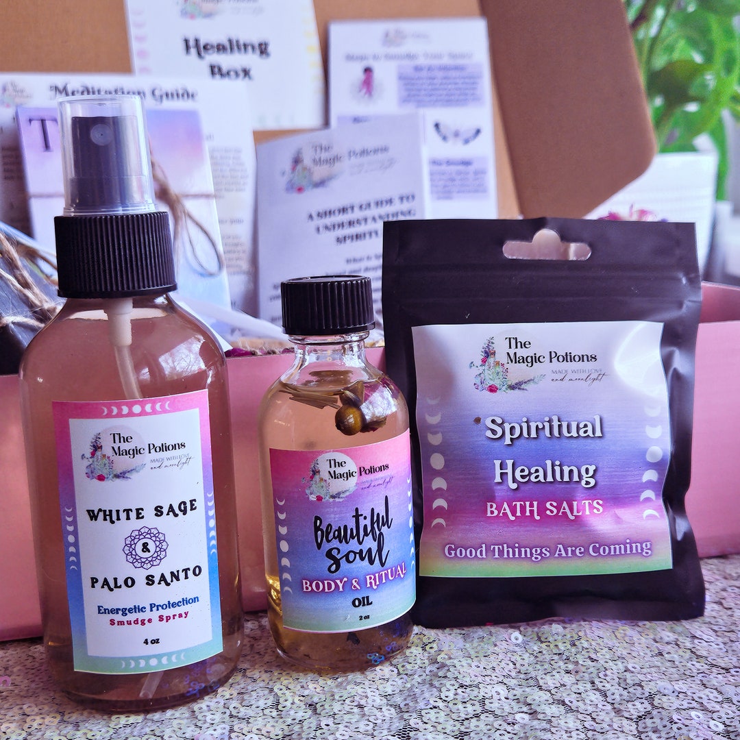 The Magic Potions Healing Box, Sage Smudge Wand, Energy Cleansing ...
