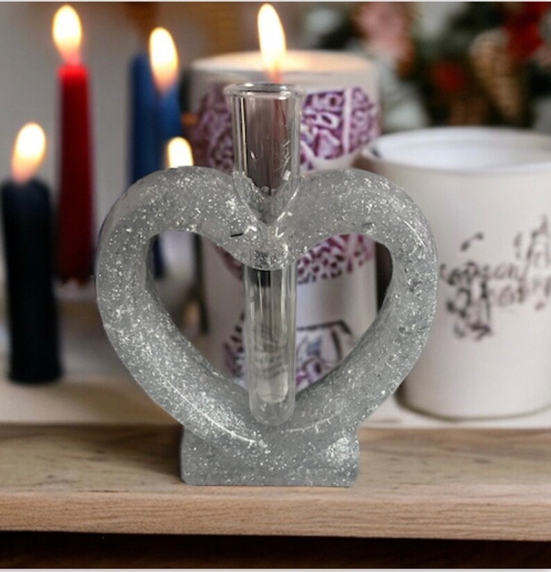 Test Tube Heart Resin Vase Propagation Station With Plastic Tube - Etsy