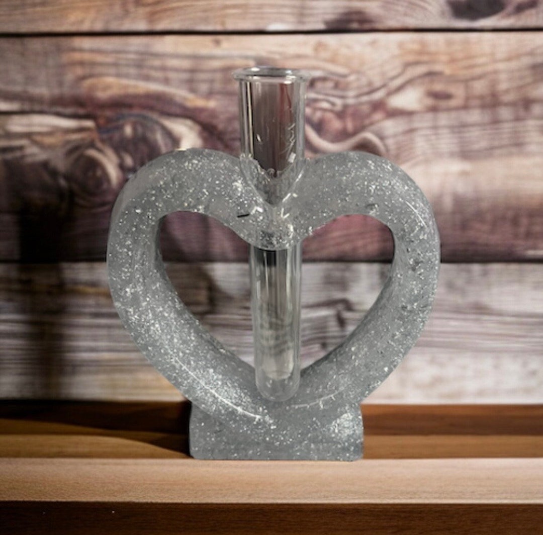 Test Tube Heart Resin Vase Propagation Station With Plastic Tube - Etsy