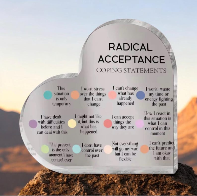 Radical Acceptance Coping Statements Acrylic Sign | DBT Therapy Tool ...