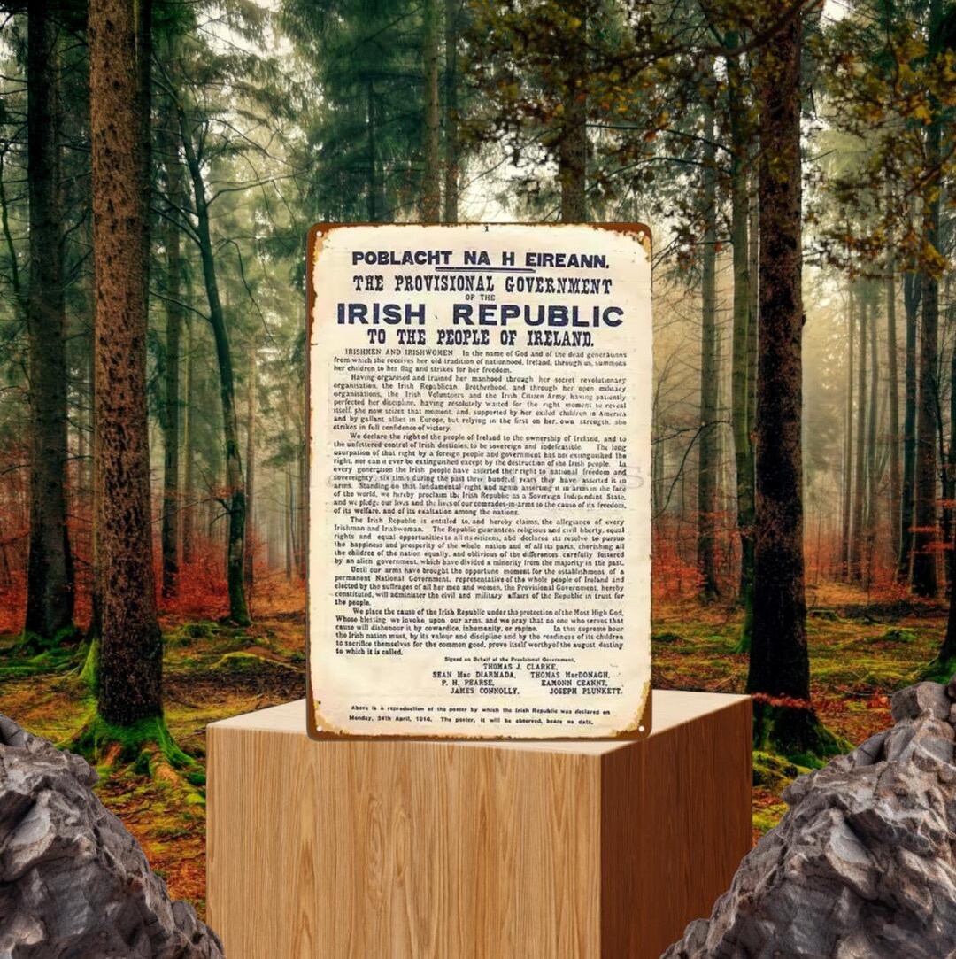 1916 Irish Proclamation Tin Sign | Vintage Ireland Wall Art - Etsy
