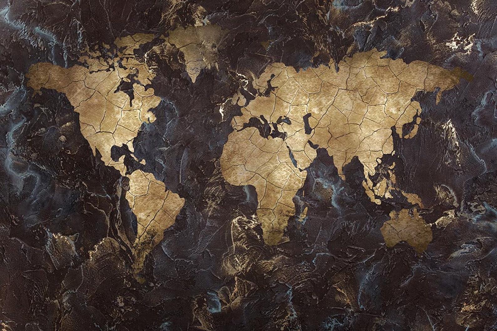 Black Gold World Map Wallpaper, World Map Wallpaper, Political World ...