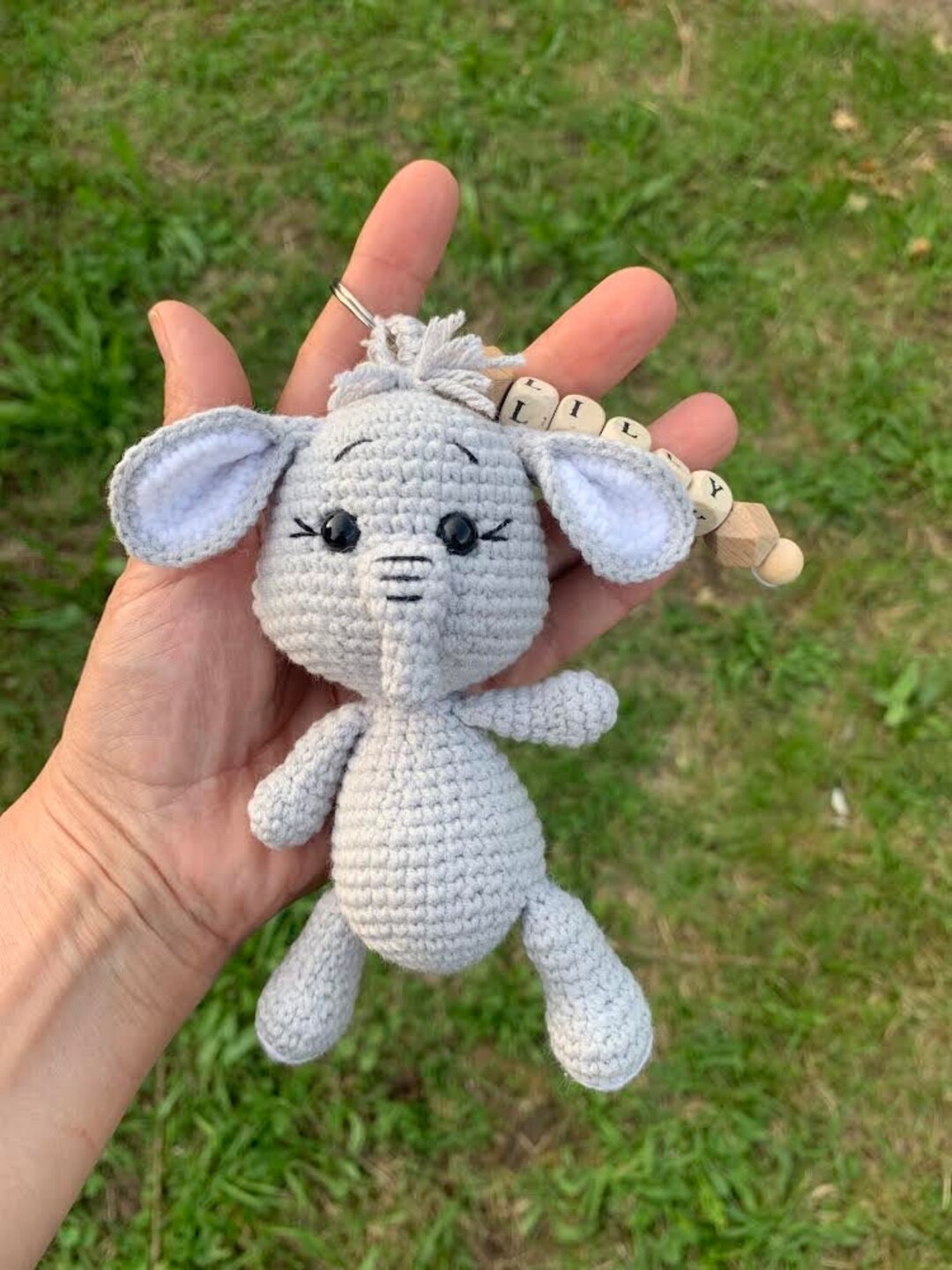 Personalizable Crocheted Bag Charms Crocheted Keychains Elephant With ...