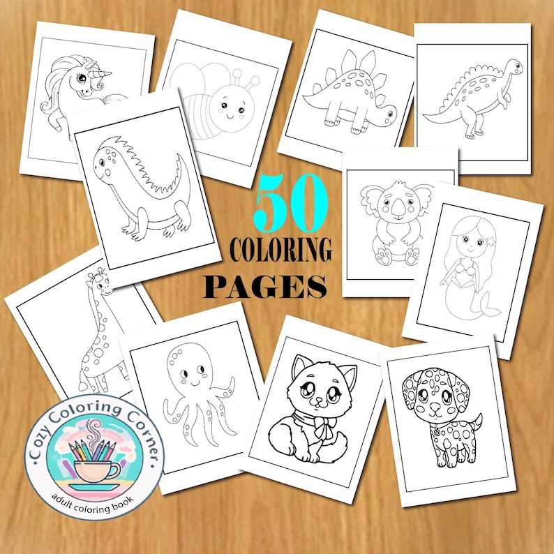 50 Fun Kids Coloring Sheets | Gift | Printable Coloring Pages ...