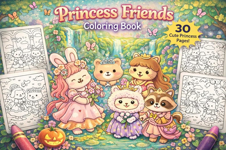 Fairytale Princess Adult Coloring Pages for Relaxation Stress Relief ...