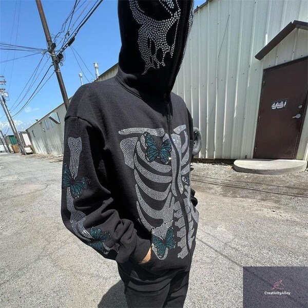 Skeleton Jacket Rhinestone - Etsy UK
