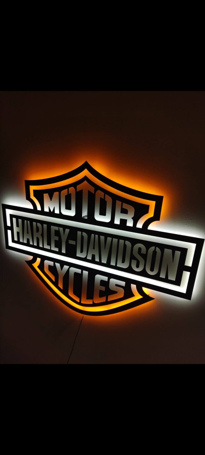 Harley Davidson Metal Led Wall Sign NOT Wood or MDF Lighted - Etsy