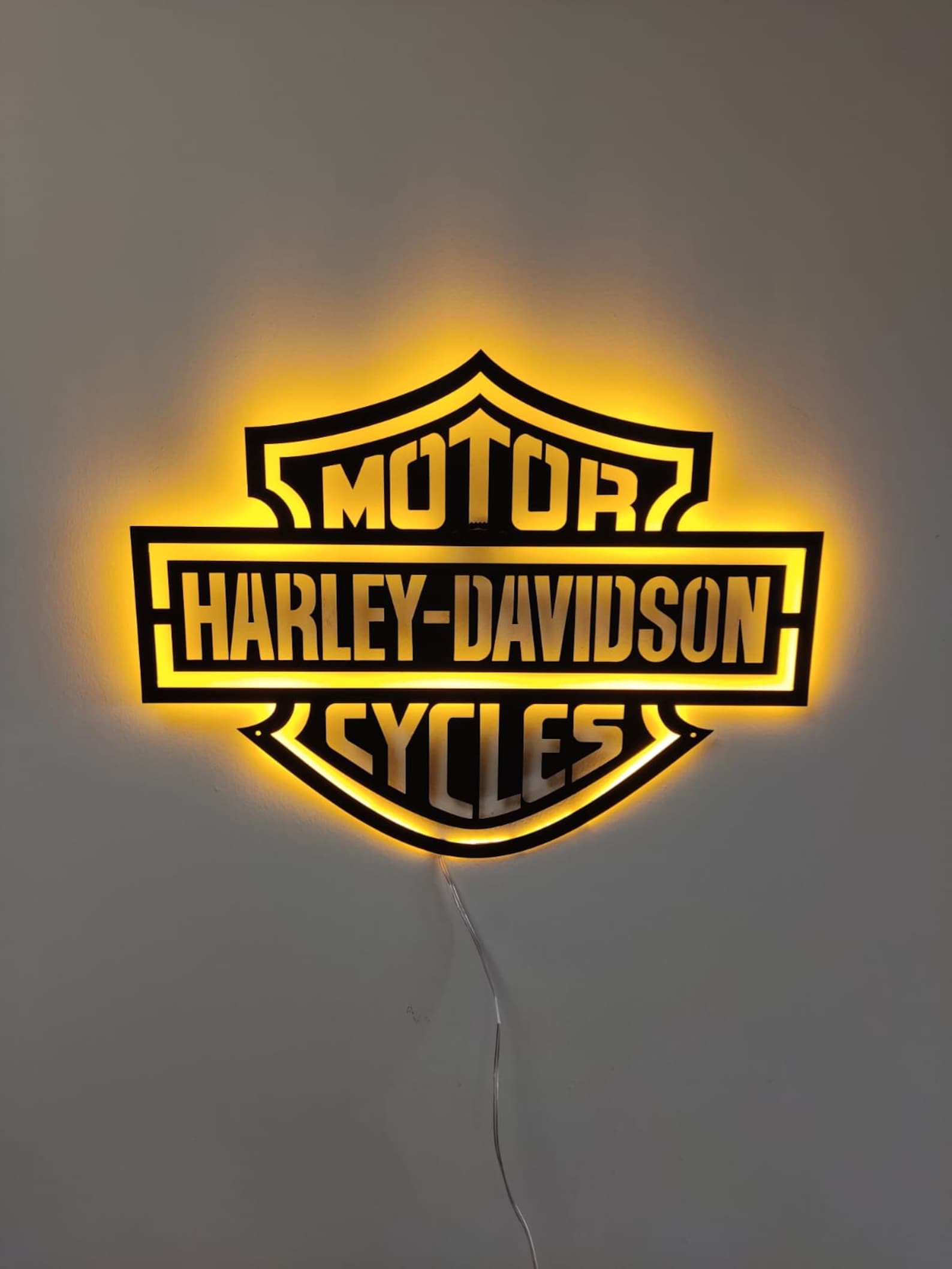Harley Davidson Metal Led Wall Sign NOT Wood or MDF Lighted - Etsy