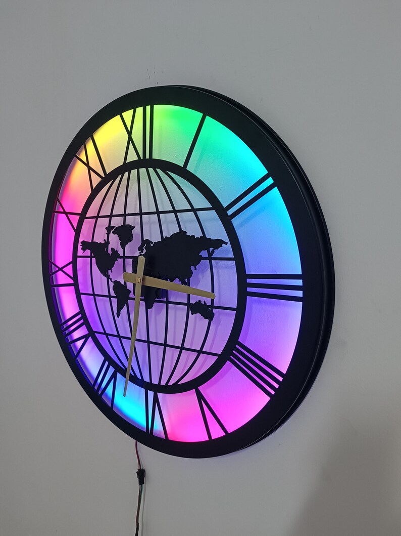 Metal Led Wall Clock Argb Ws2812b With Bluetooth Controller - Etsy
