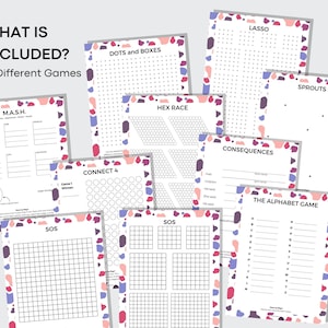 Printable Pen and Paper Games, 19 Classic Game, Dots and Boxes, Tic-tac ...