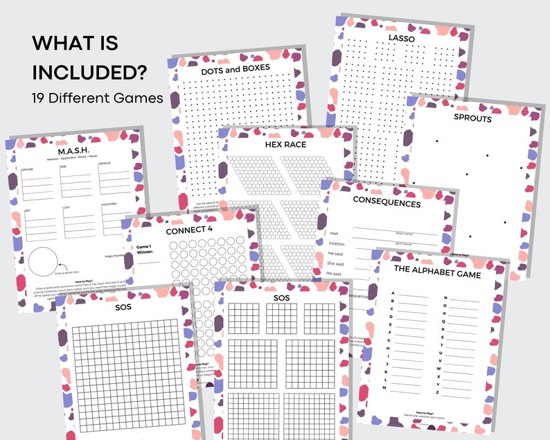 Printable Pen and Paper Games: 19 Classic Games (digital PDF) - Etsy
