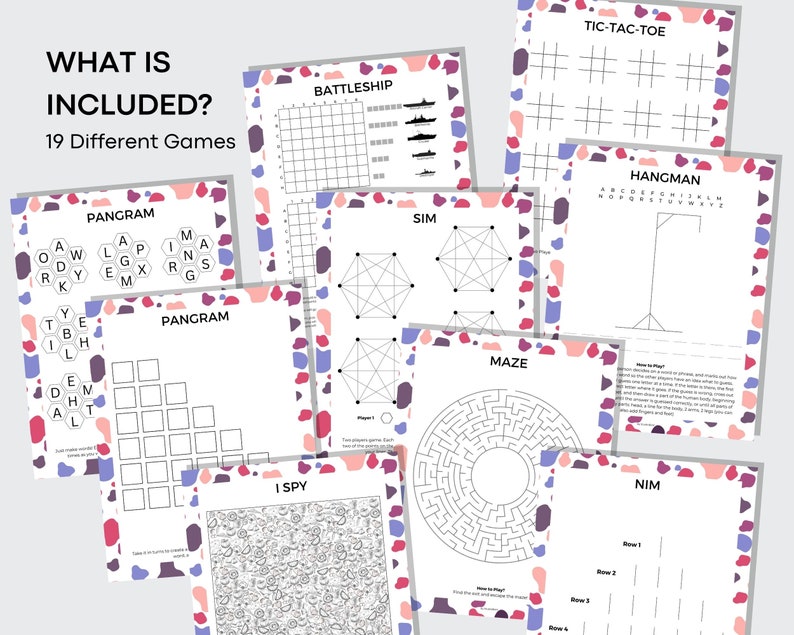 Printable Pen and Paper Games: 19 Classic Games (digital PDF) - Etsy