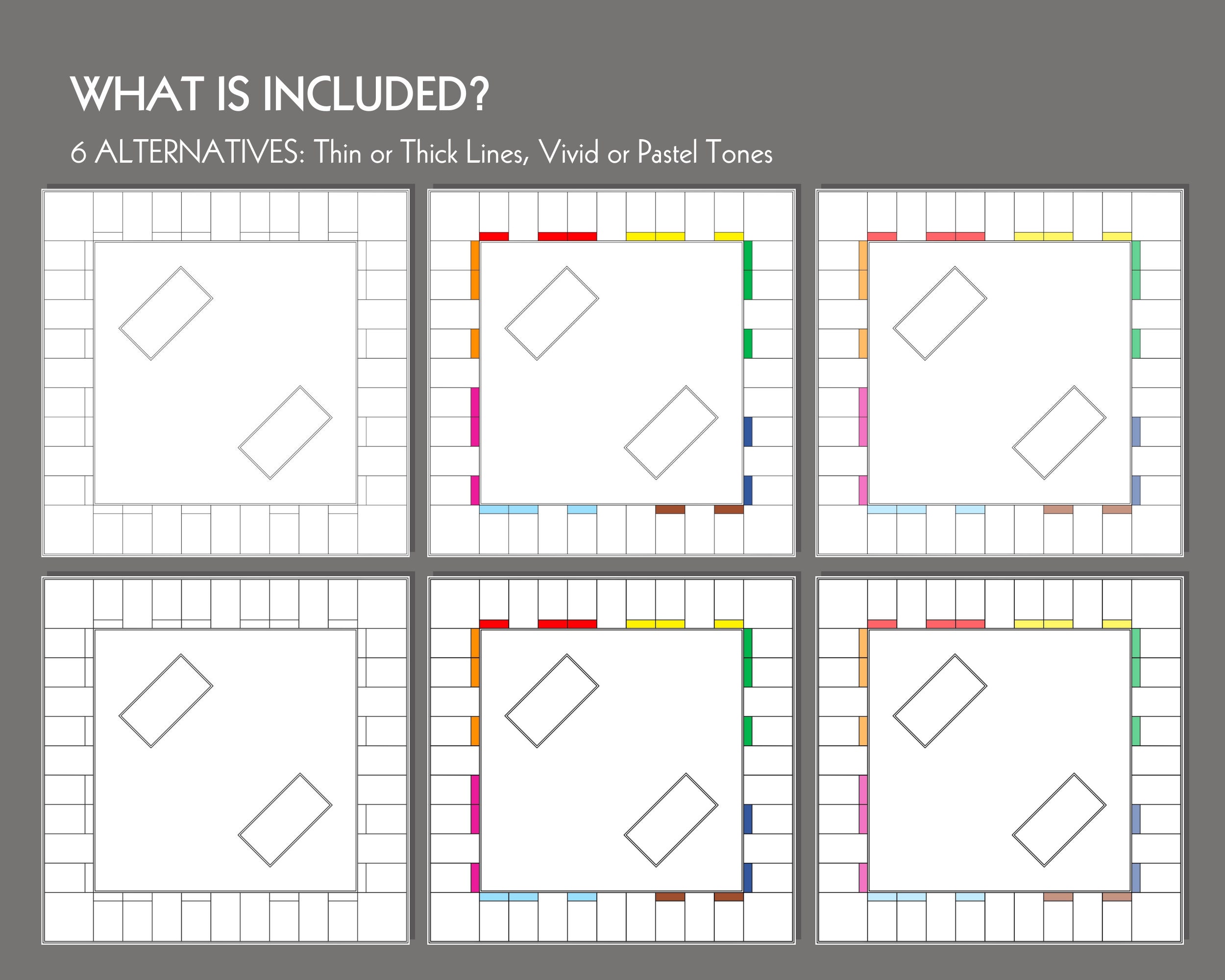 Monopoly Board | Blank Monopoly Board | Custom Monopoly Game | Digital ...