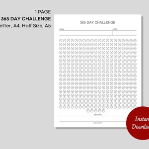 365 Day Habit Tracker Printable: Goal Tracker, Routine Chart (digital ...