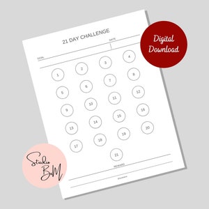 21 Day Challenge Printable Habit Tracker: Goal Tracker (digital ...