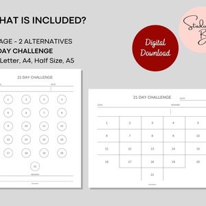 21 Day Challenge Printable Habit Tracker: Goal Tracker (digital ...