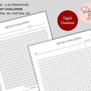 365 Day Habit Tracker Printable: Goal Tracker, Routine Chart (digital ...
