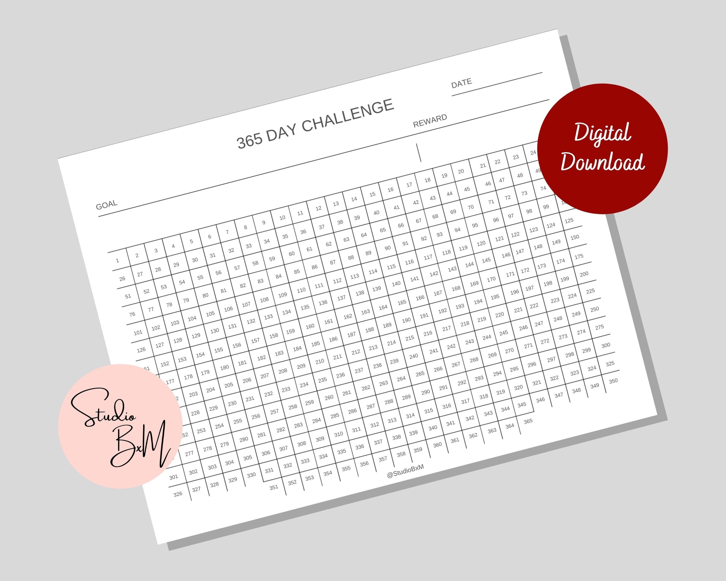 365 Day Habit Tracker Printable: Goal Tracker, Routine Chart (digital ...