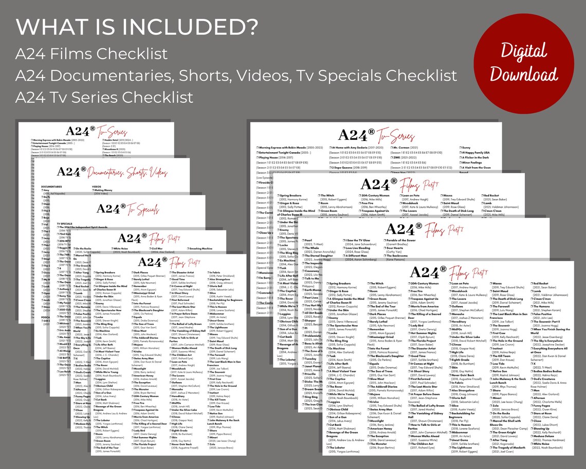A24 Films Checklist UPDATED IN 2024, Movie Checklist, A24 Documentaries, Shorts, Videos, Tv ...