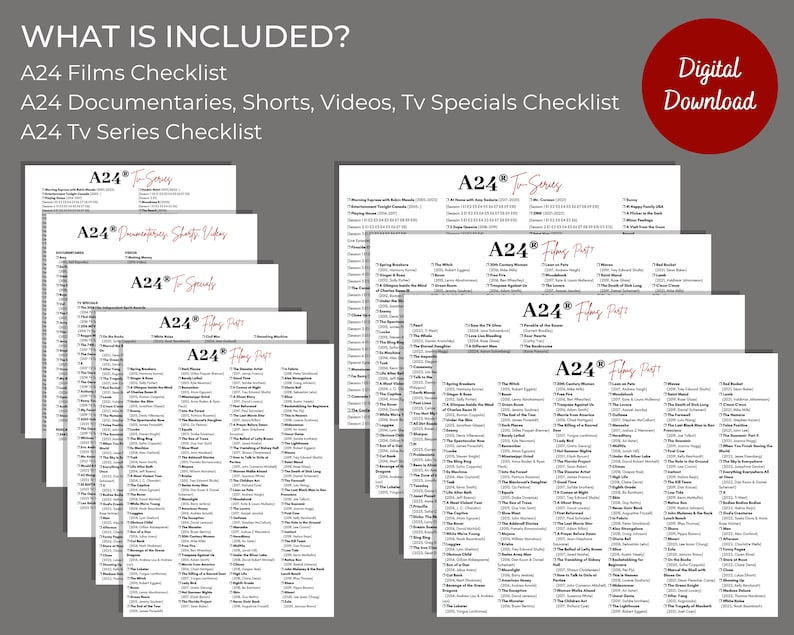 A24 Films Checklist UPDATED IN 2024, Movie Checklist, A24 Documentaries ...