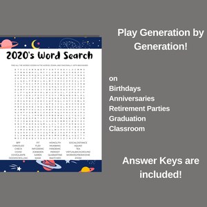 Word Search by the Decades Game Pack, Play With Kids and Adults ...
