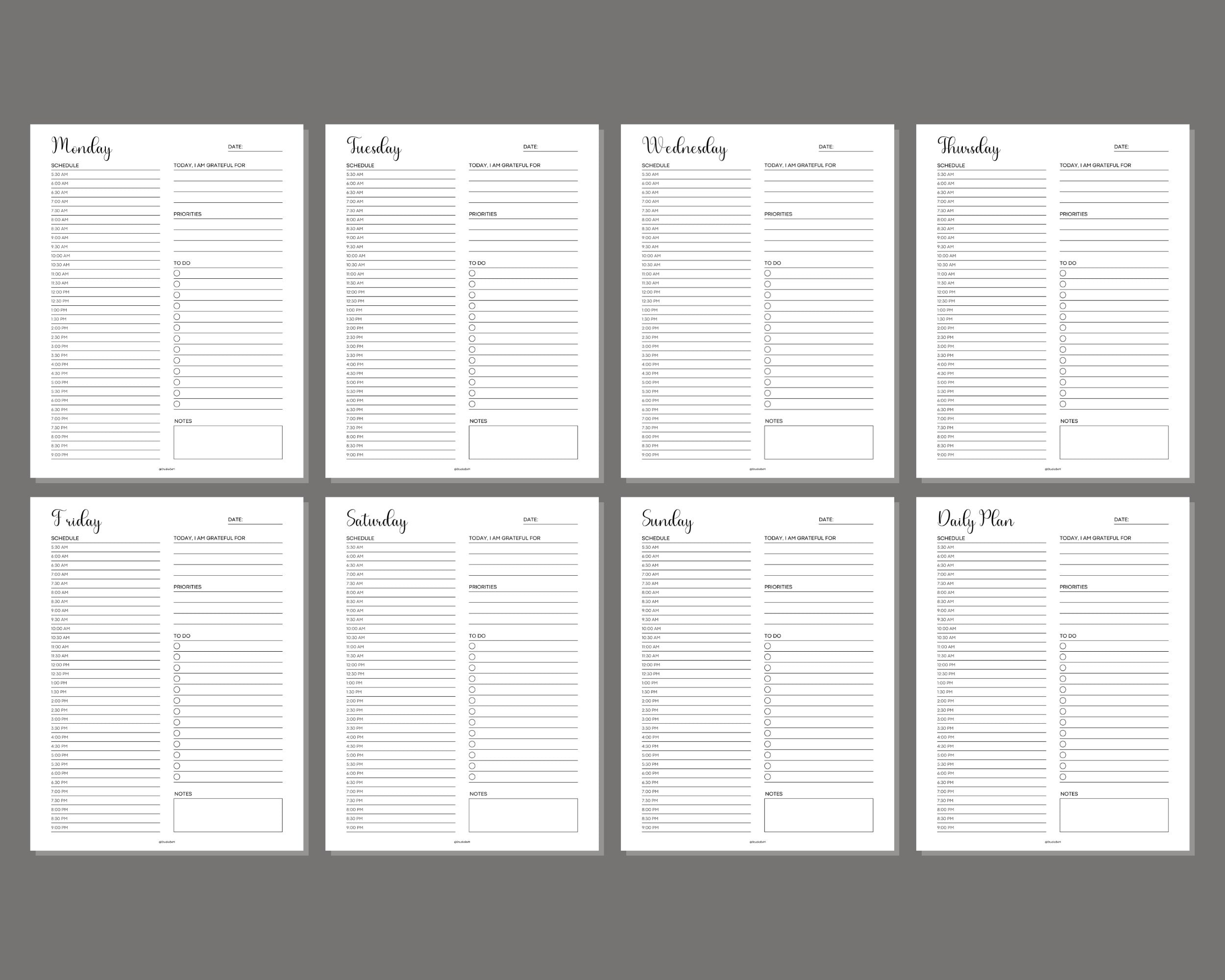 Daily Planner Printable Daily To-do List Daily Planner PDF - Etsy