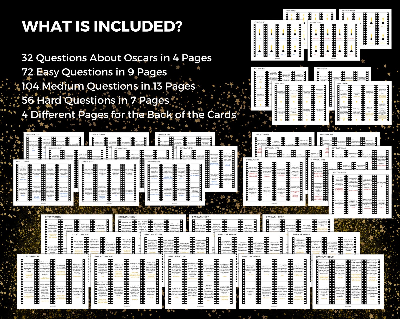 2025 Oscars Game, Printable Oscars Theme Party, Movie Avards Trivia ...