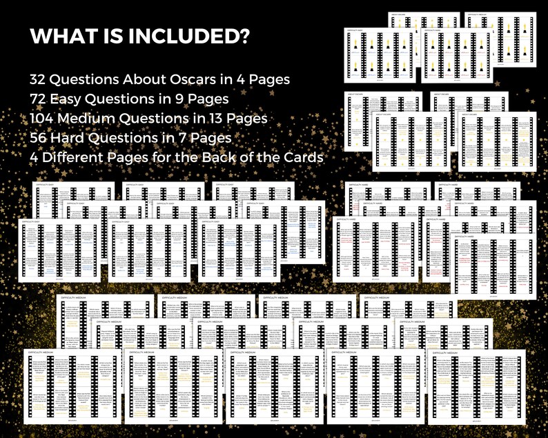 2025 Oscars Game, Printable Oscars Theme Party, Movie Avards Trivia ...