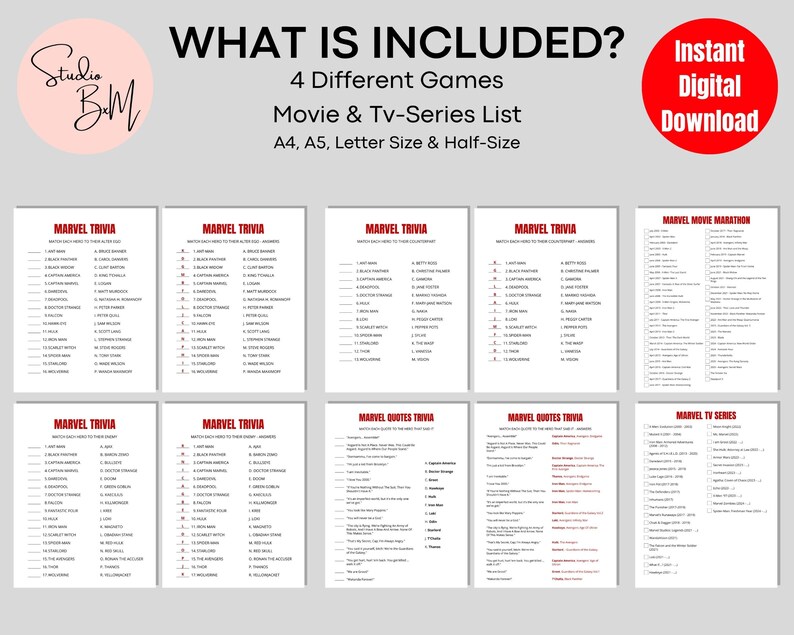 Marvel Trivia Avengers Trivia Printable Printable Marvel Quiz Avengers ...