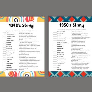 Slang by the Decades Game Pack Play With Kids and Adults Digital ...