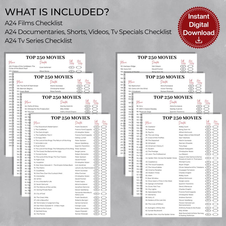 IMDB Top 250 Movies Bucket List, Movies Bucket List, Ultimate Movie ...