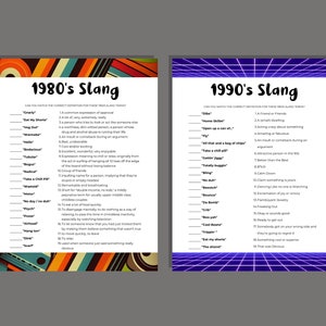 Slang by the Decades Game Pack Play With Kids and Adults Digital ...