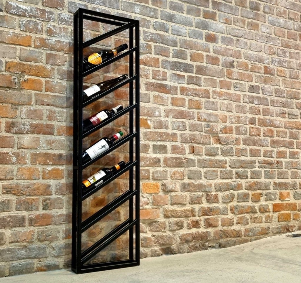 Industrial Wine Racks Wall Mounted, Black Pipe Wine Racks, Metal Wine ...