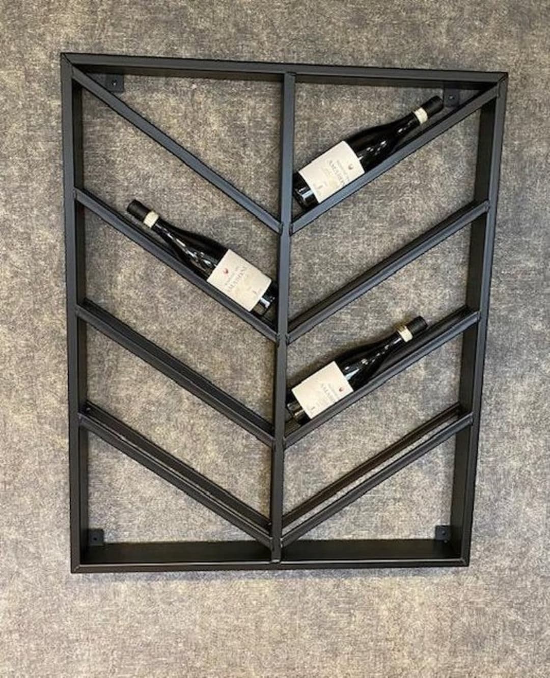 Modern Wall Wine Rack, Mounted Metal Wine Rack, Wall Wine Bottle Holder ...