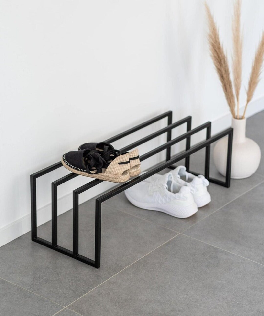 Entryway Metal Shoe Storage Industrial Shoe Rack Hallway Shoe Storage ...