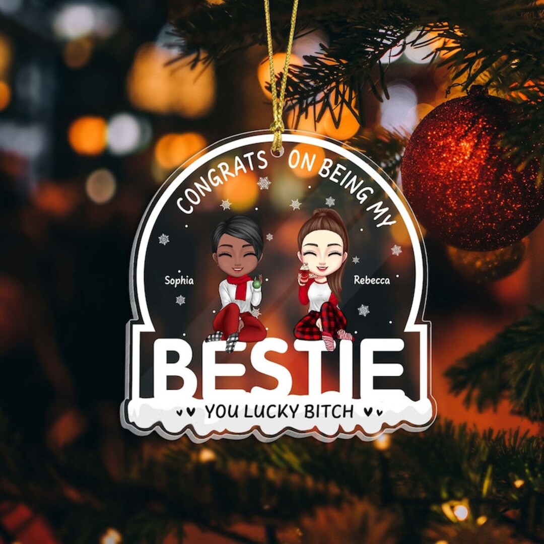 Personalized Bestie Ornament Congrats on Being My Bestie - Etsy