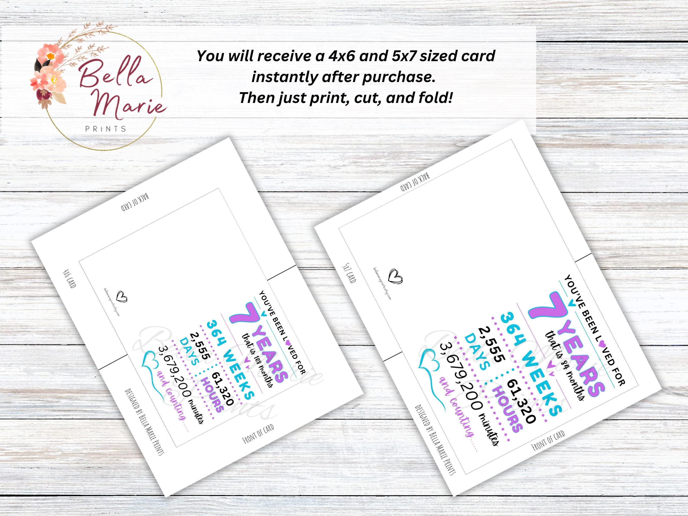 7th Birthday Card, Printable 7th Milestone Birthday Card, You Have Been ...