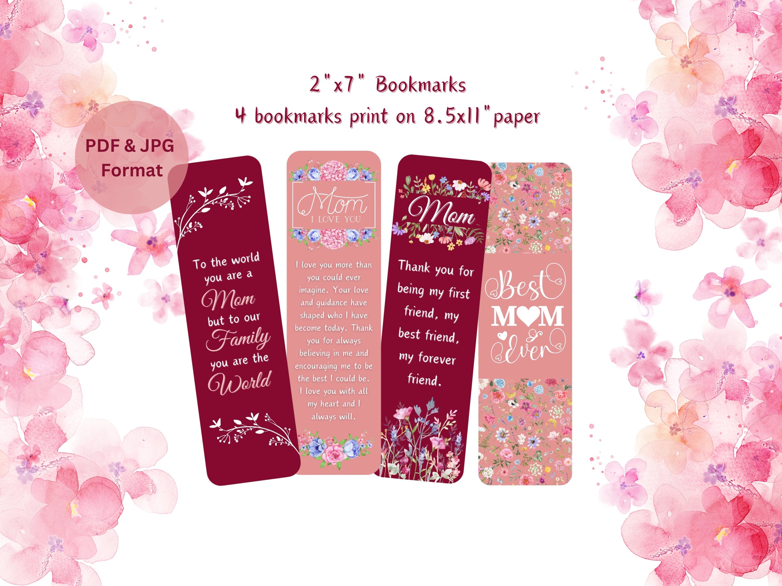 Mom Poem Bookmarks, Bookmarks for Mom, Gift for Mom, Mothers Day ...