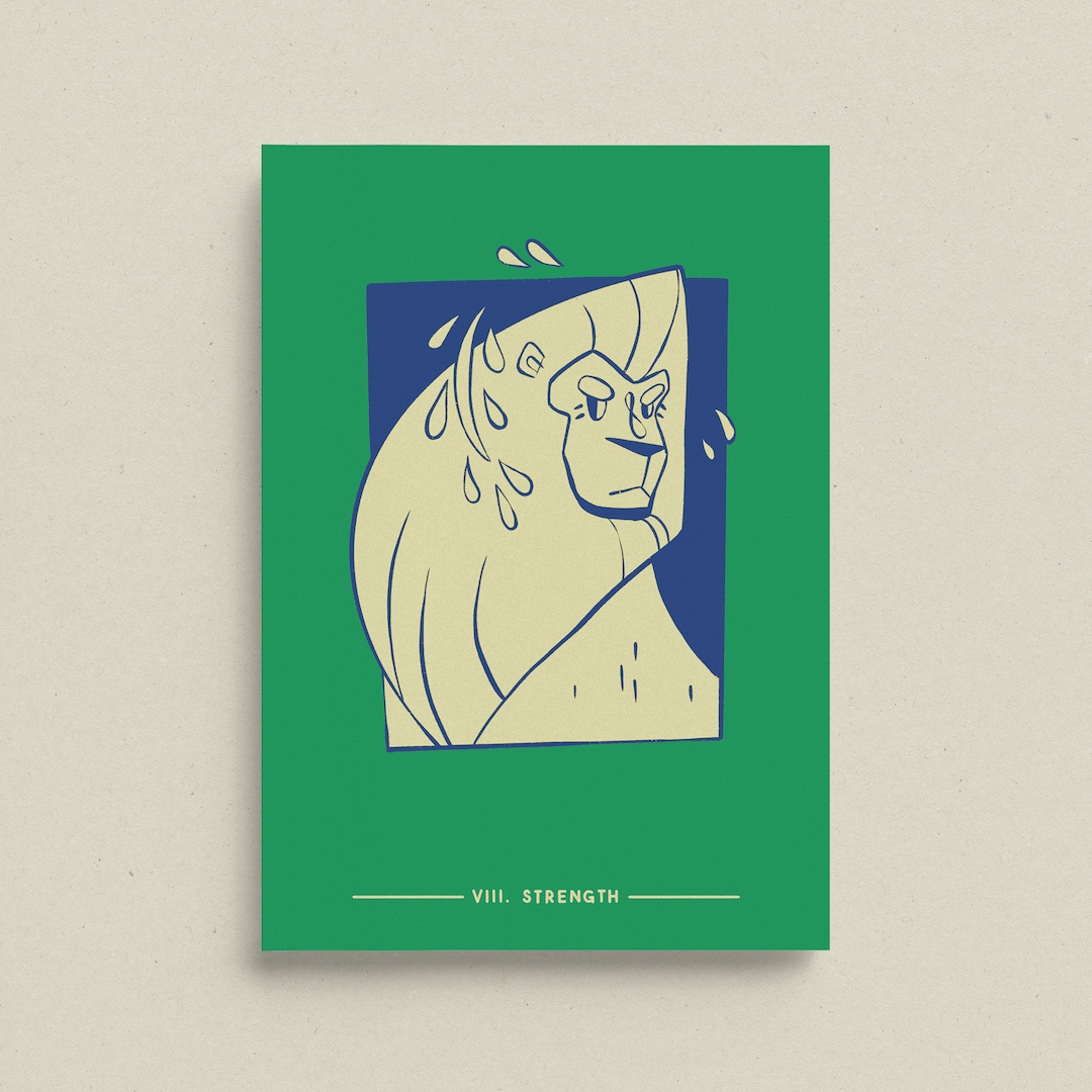 Viii. STRENGTH Tarot Illustration Print - Etsy