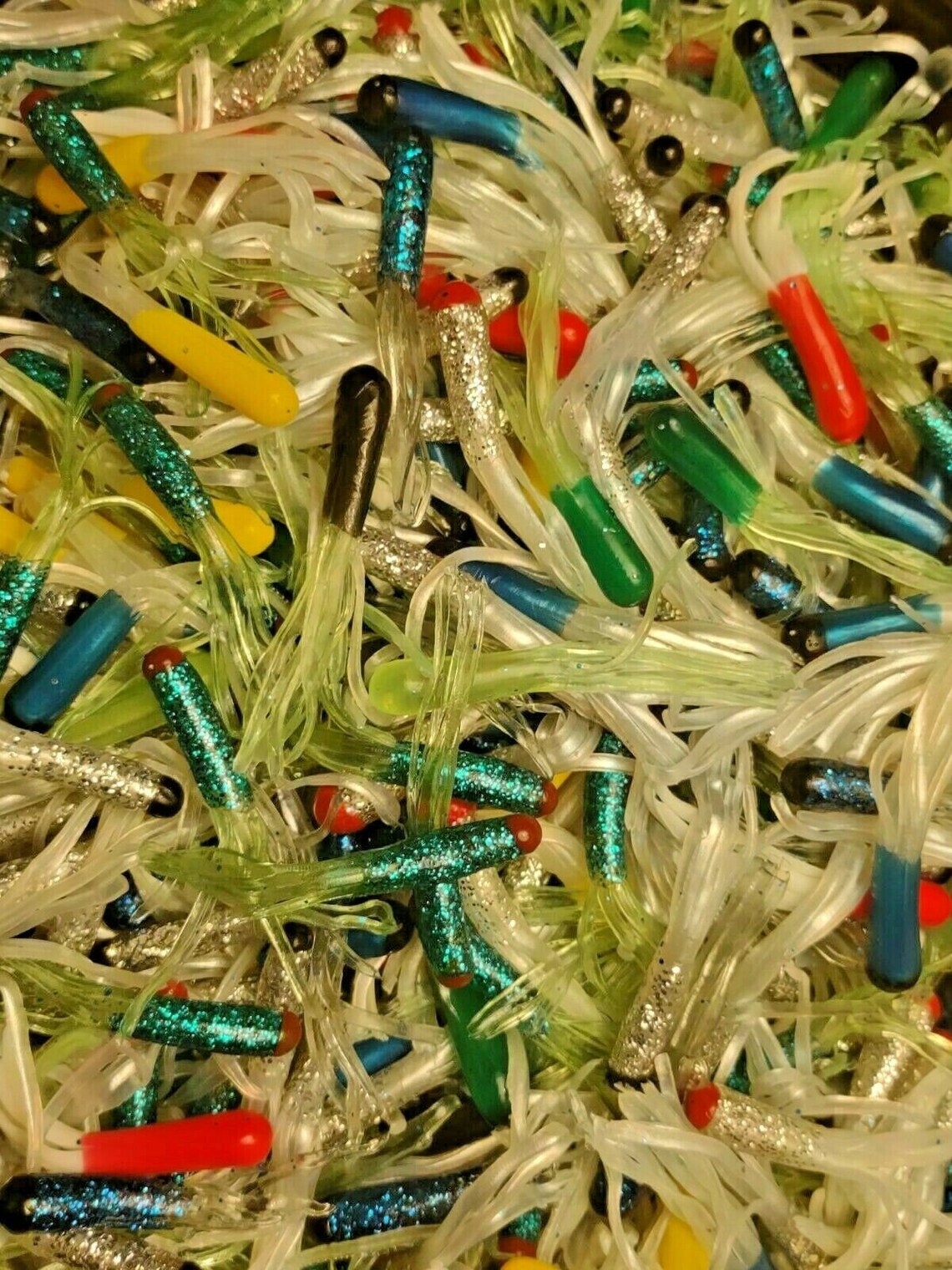 100 Pack Crappie Jigs 2" Tube Jig Skirts Mixed Multicolor - Etsy