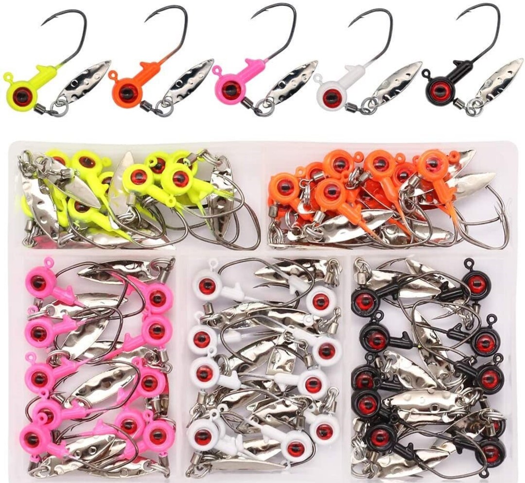 25 Pack Underspin Jig Heads Crappie Jig Head Assorted Colors 1/8 Oz - Etsy