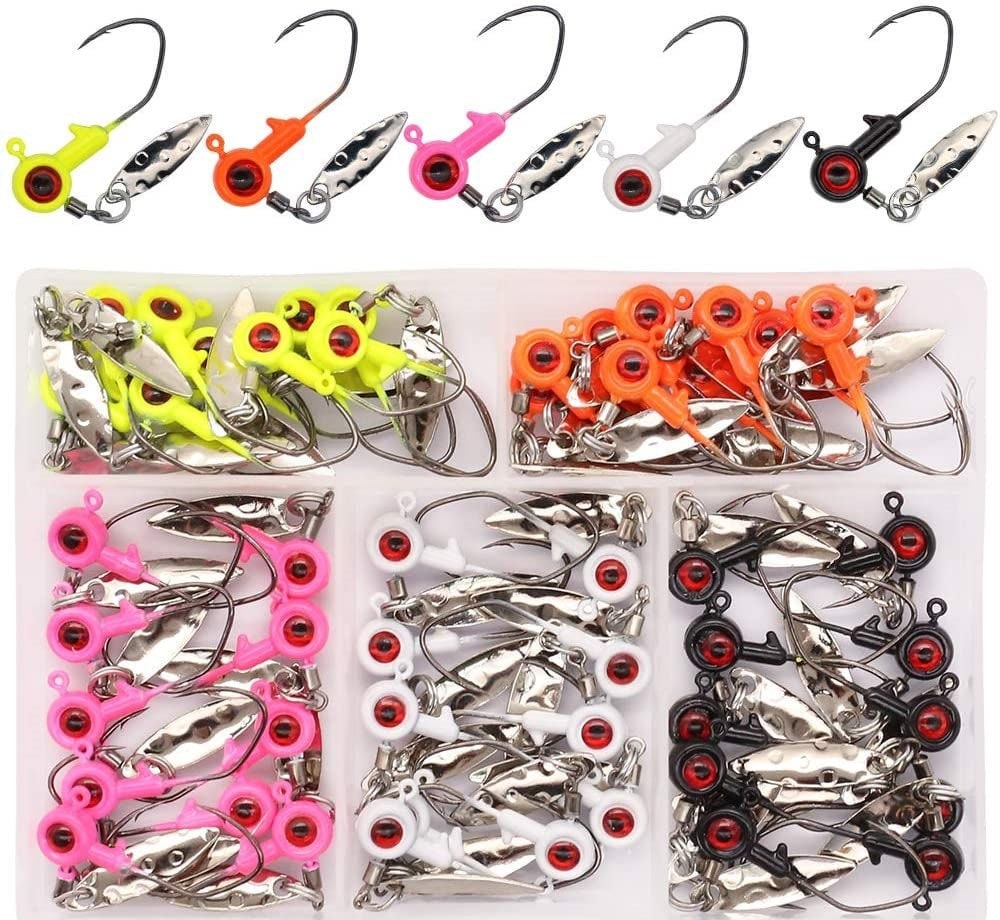 25 Pack Underspin Jig Heads Crappie Jig Head Assorted Colors 1/8 Oz - Etsy