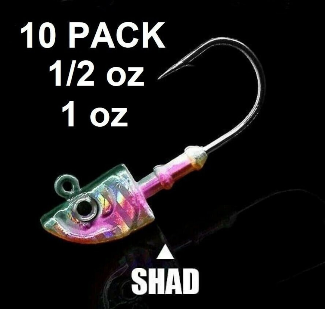 10 Pack Painted Jig Heads 1/2oz & 1oz Swimbait Jig Heads 3D Eyes - Etsy