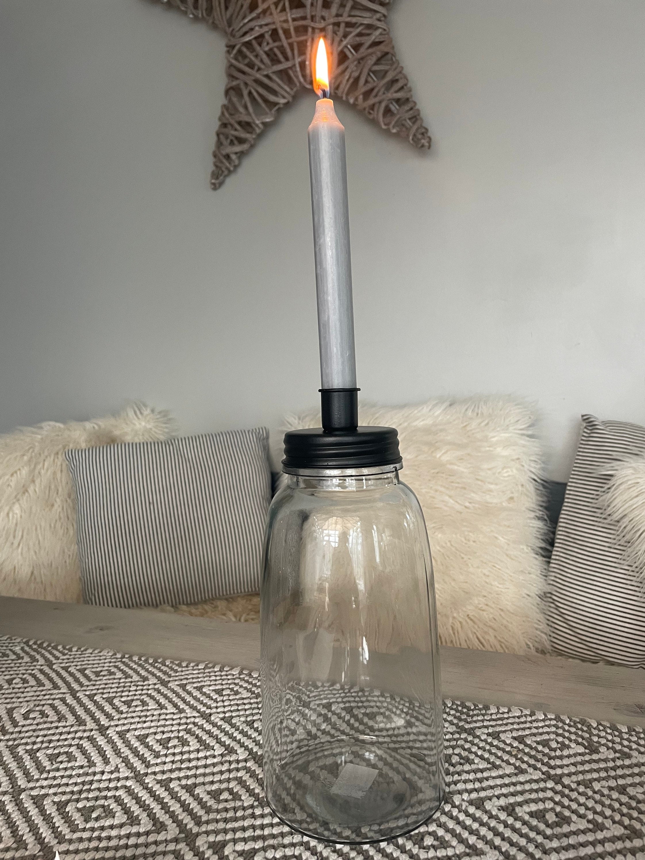 Rustic Glass Jar Candle Holder Christmas Gift Table Decoration - Etsy