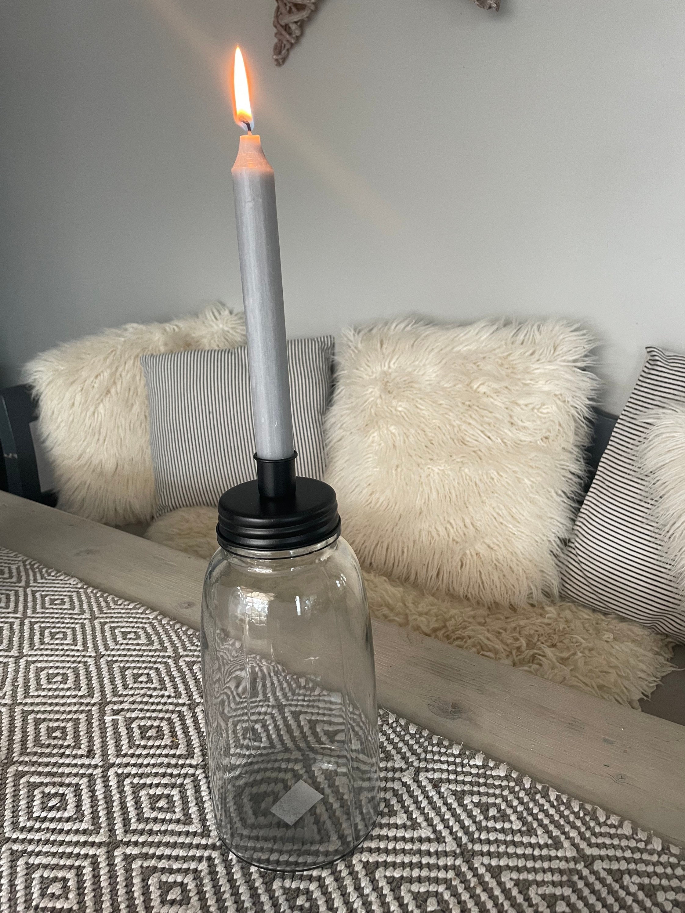 Rustic Glass Jar Candle Holder Christmas Gift Table Decoration - Etsy