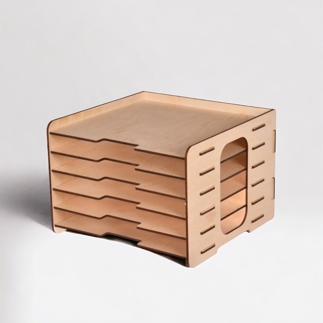 Wooden Document Organizer Plywood File Container Office Supplies ...