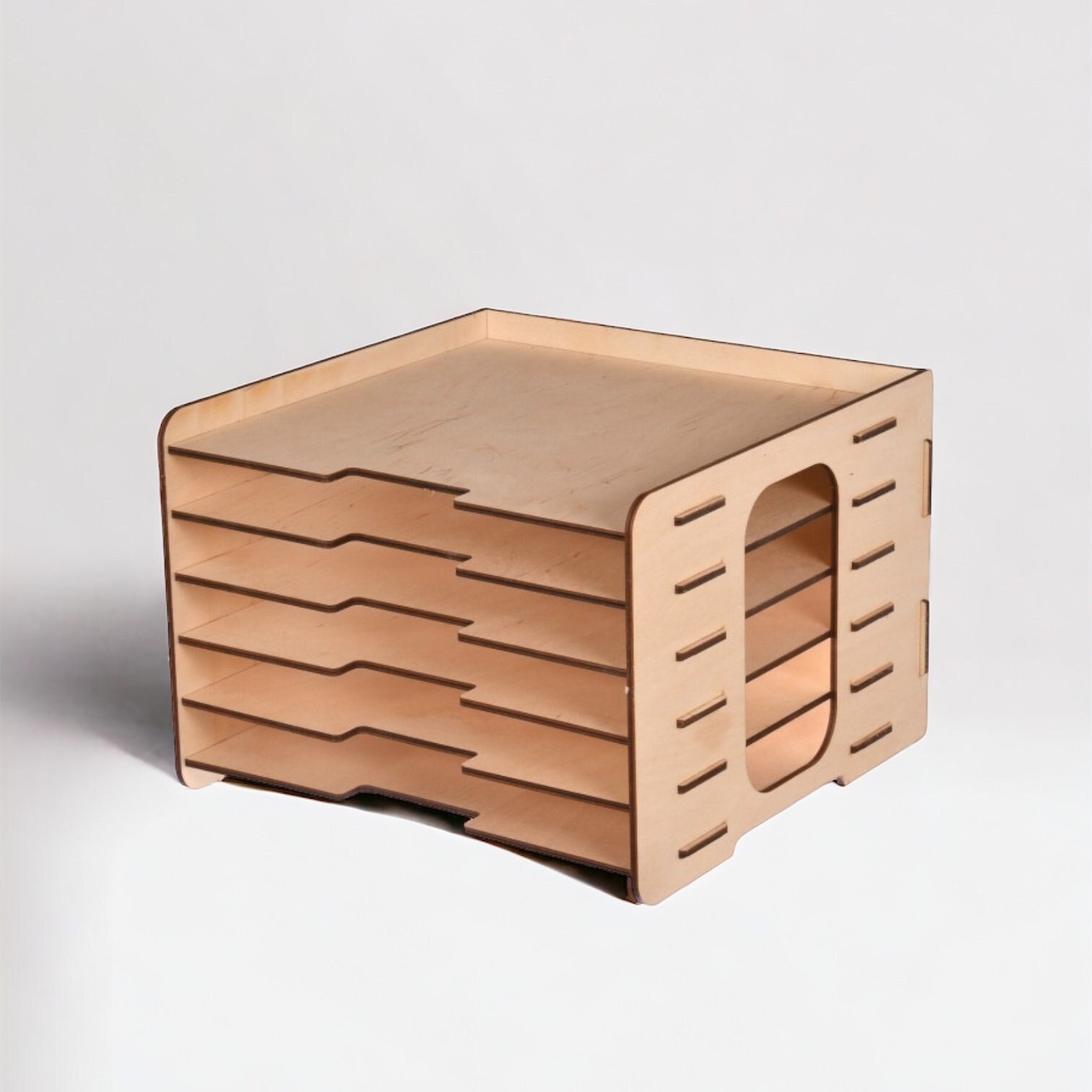 Wooden Document Organizer Plywood File Container Office Supplies ...